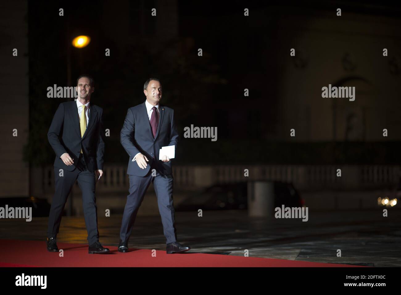 Luxembourg's Prime Minister Xavier Bettel (L) and his husband Gauthier ...
