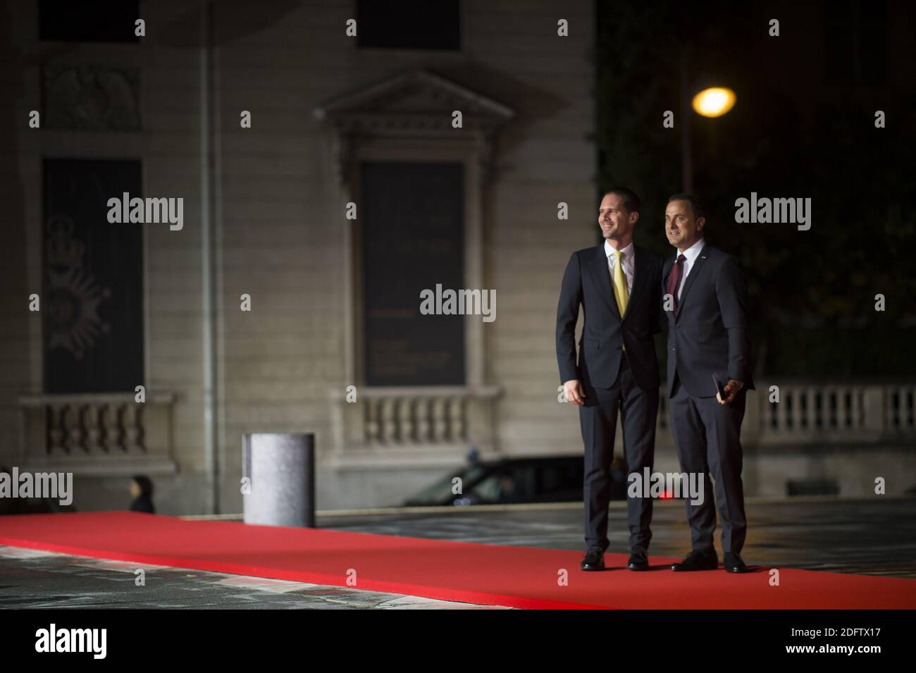 Luxembourg's Prime Minister Xavier Bettel (L) and his husband Gauthier ...