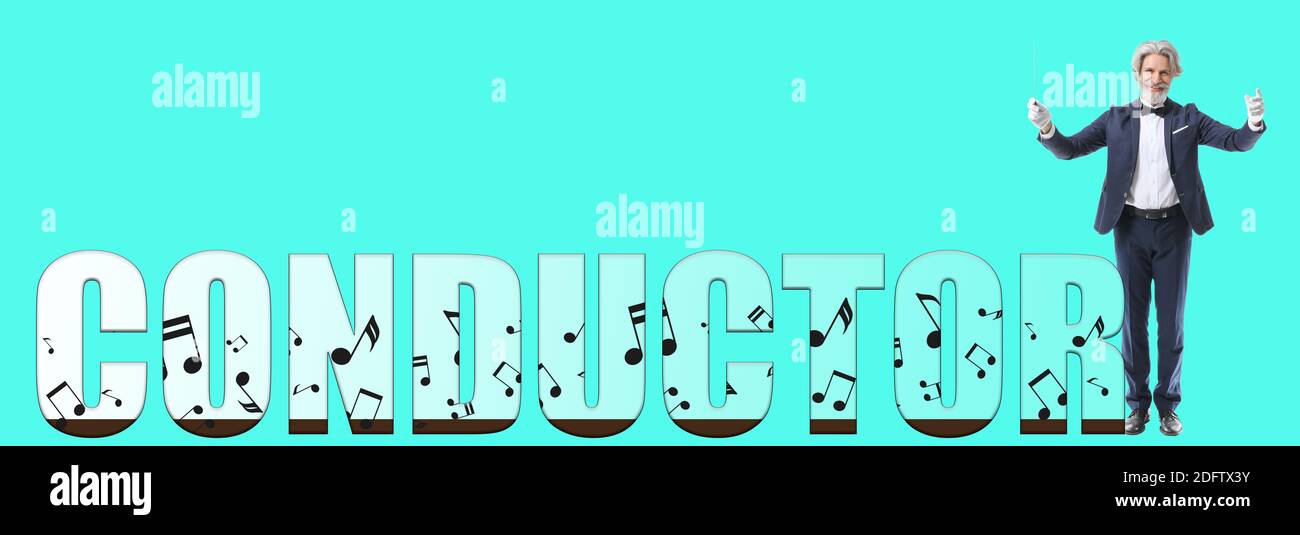 Word CONDUCTOR and senior capellmeister on color background Stock Photo ...