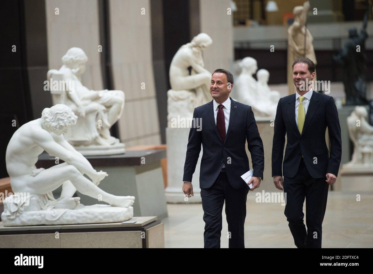 Luxembourg's Prime Minister Xavier Bettel (R) and his husband Gauthier ...