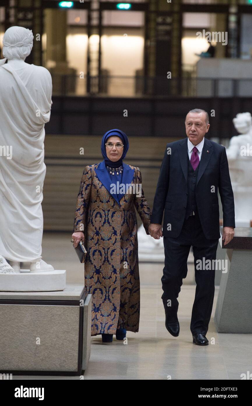 President of Turkey Recep Tayyip Erdogan (R) and his wife Emine Erdogan ...