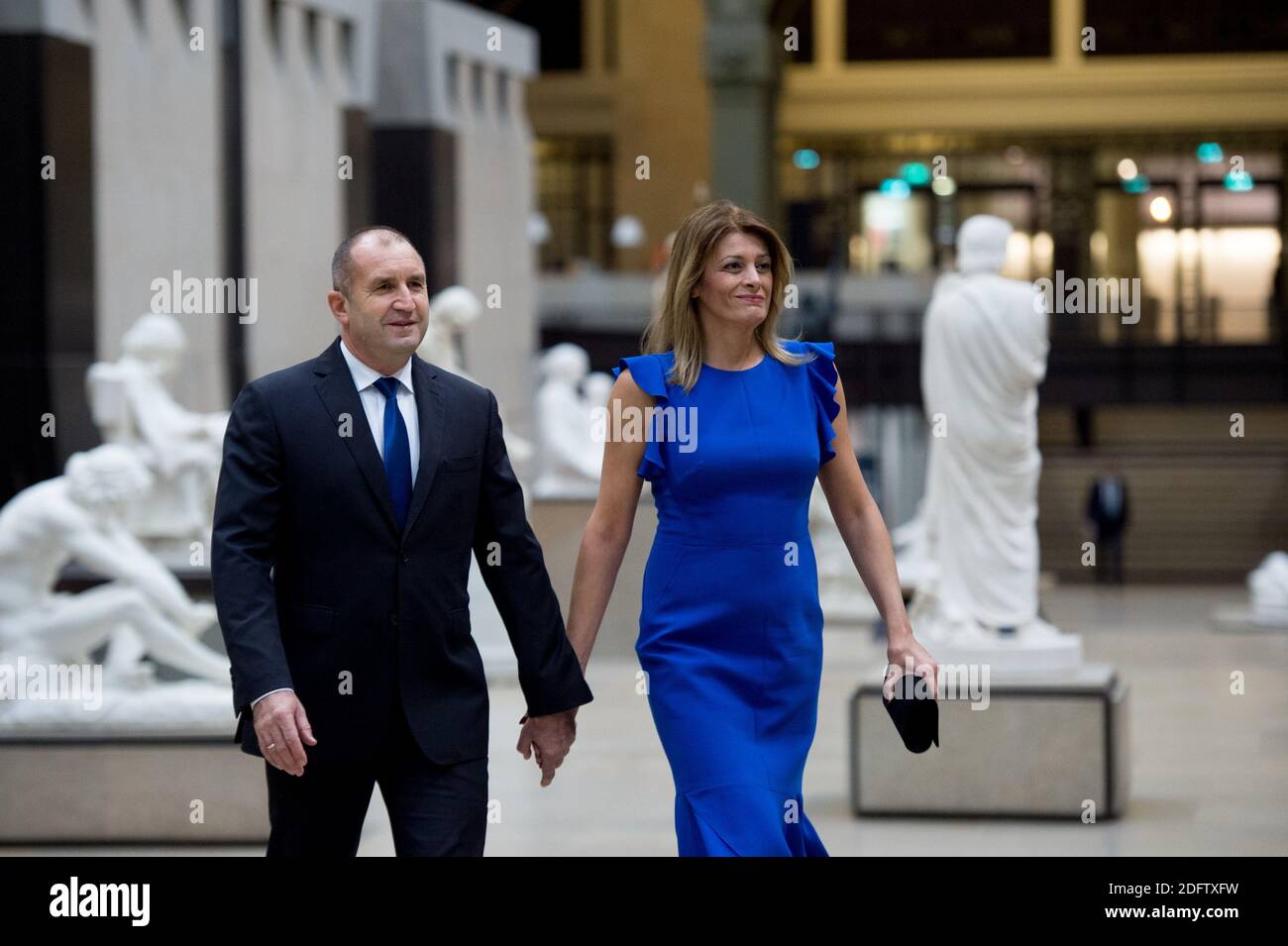 Bulgarian President Rumen Radev (L) and his wife Desislava Radeva (R ...