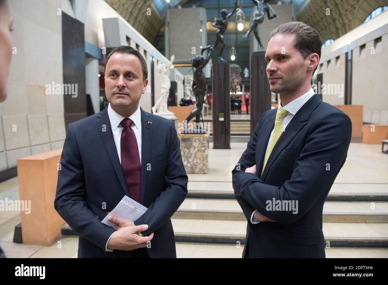 Luxembourg's Prime Minister Xavier Bettel (R) and his husband Gauthier ...