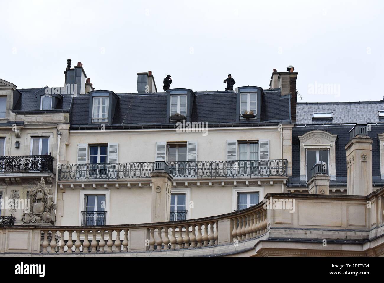 French security forces survey the Elysee Palace before the arrival of U ...