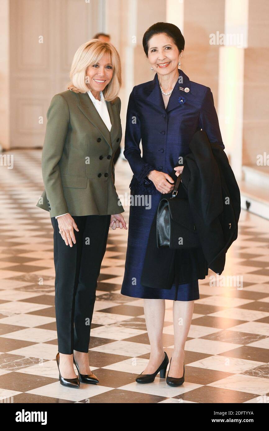 French President's wife Brigitte Macron welcomes Thailand's Prime ...