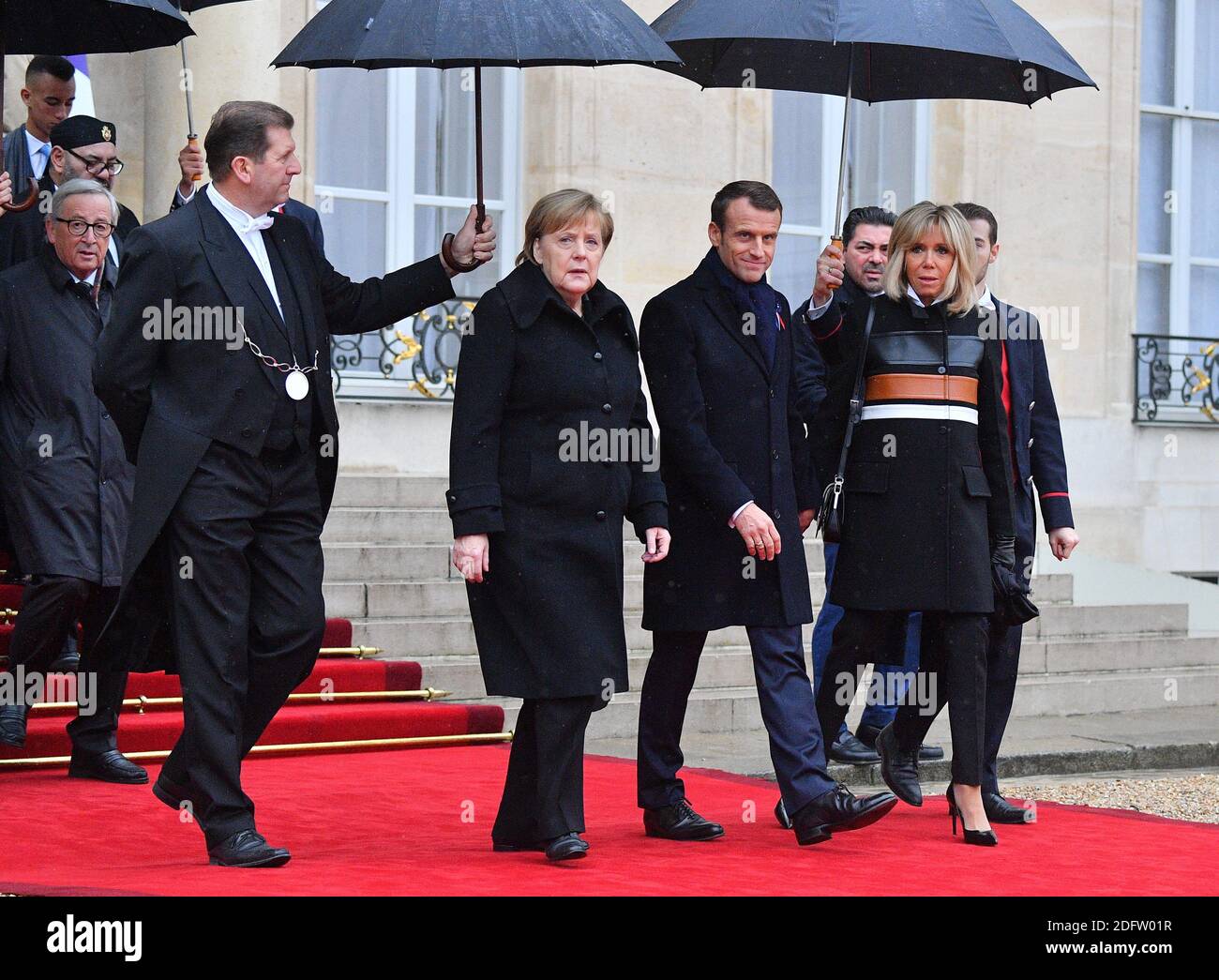 Angela Merkel, Emmanuel Macron and Brigitte Macron on the Centenary of ...