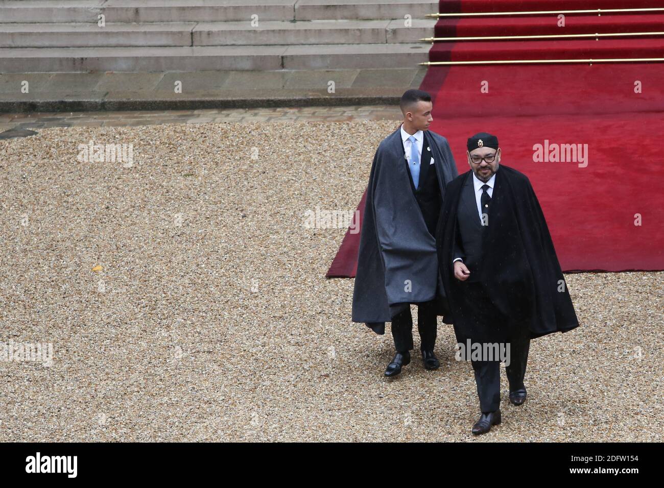 Moroccan king Mohammed VI and his son Prince Moulay El Hassan on the ...