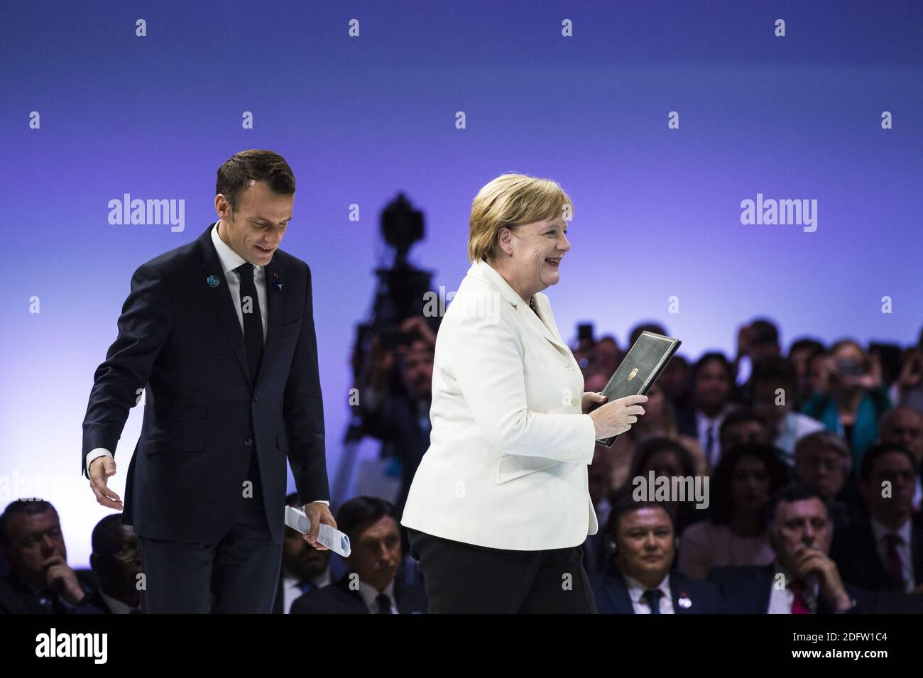 German Chancellor Angela merkel and French President Emmanuel Macron ...
