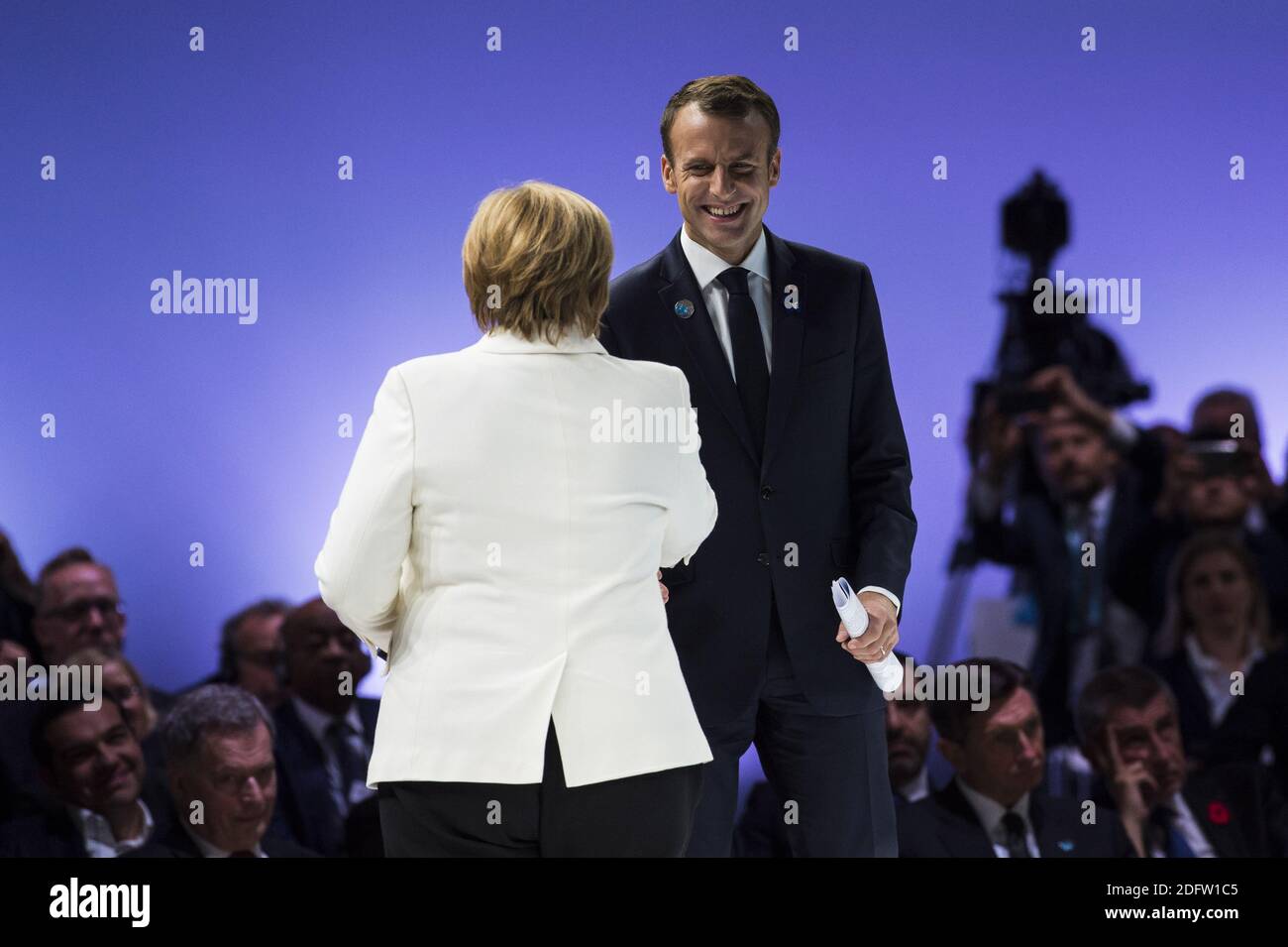 German Chancellor Angela merkel and French President Emmanuel Macron ...