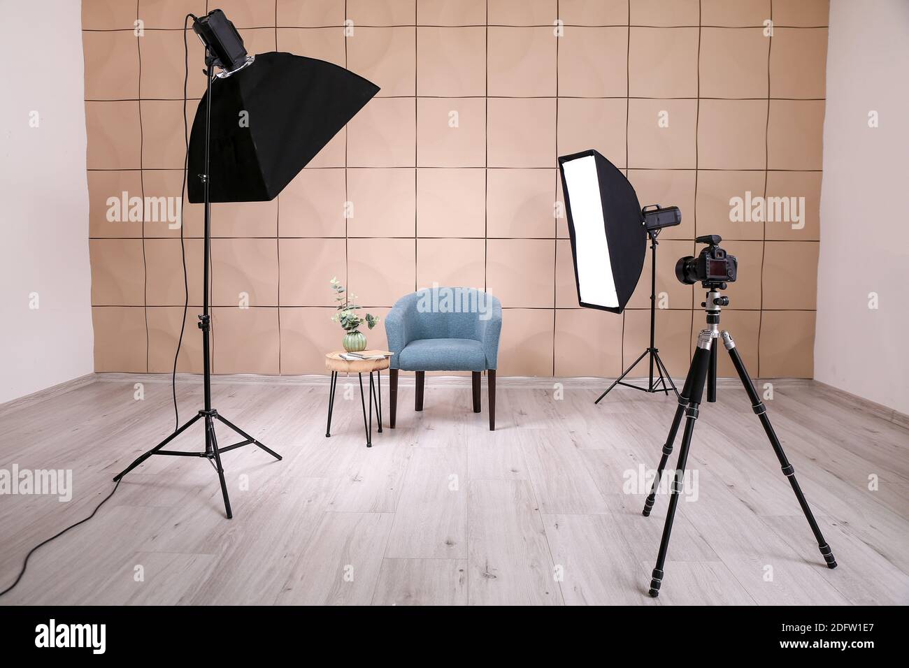 Interior of photo studio with modern equipment Stock Photo - Alamy