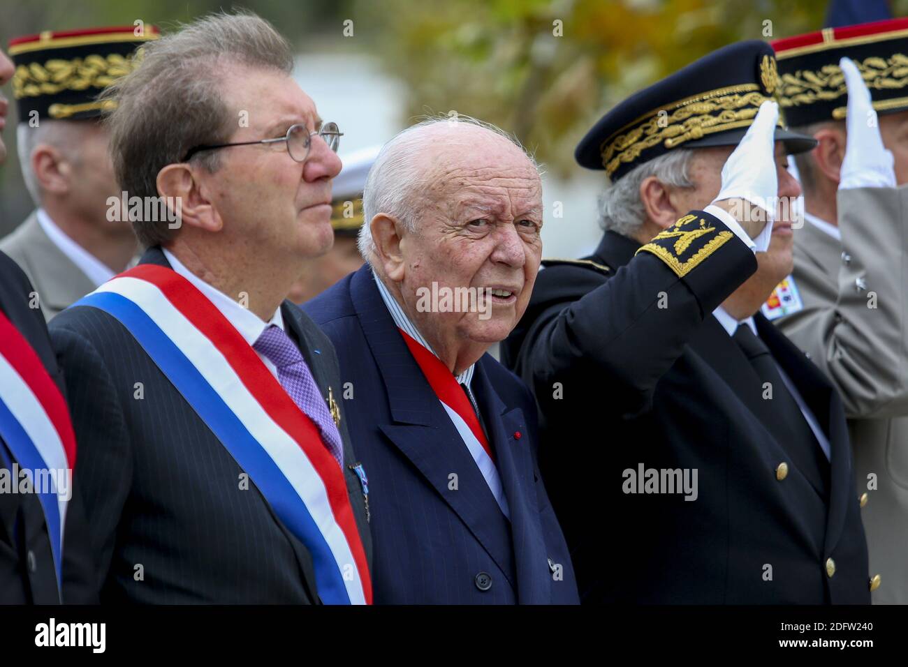 Mayor Jean-Claude Gaudin attends a ceremony to celebrate the centenary ...