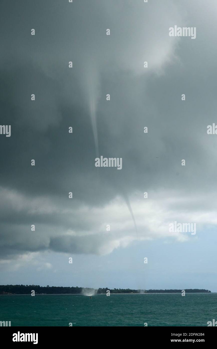 Mini tornadoes observed near the Cannes coast in Cannes, France on ...