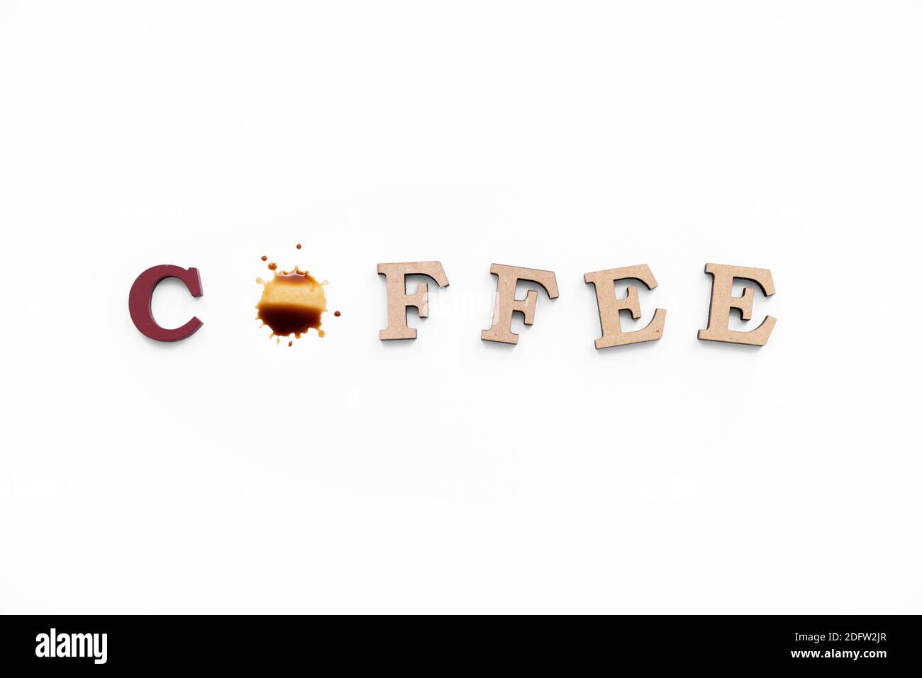 Word COFFEE made of letters on white background Stock Photo - Alamy
