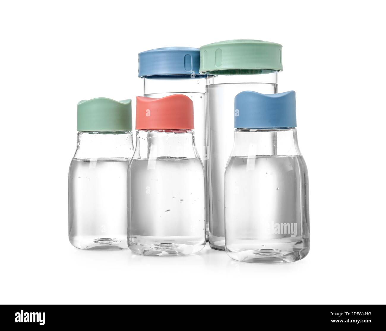 Bottles of clean water on white background Stock Photo - Alamy