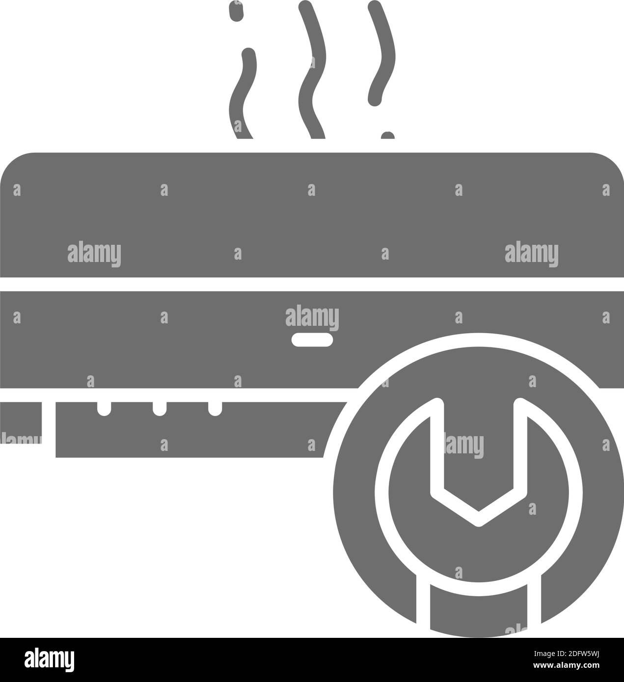 Air conditioner repair, broken conditioner grey icon Stock Vector Image ...