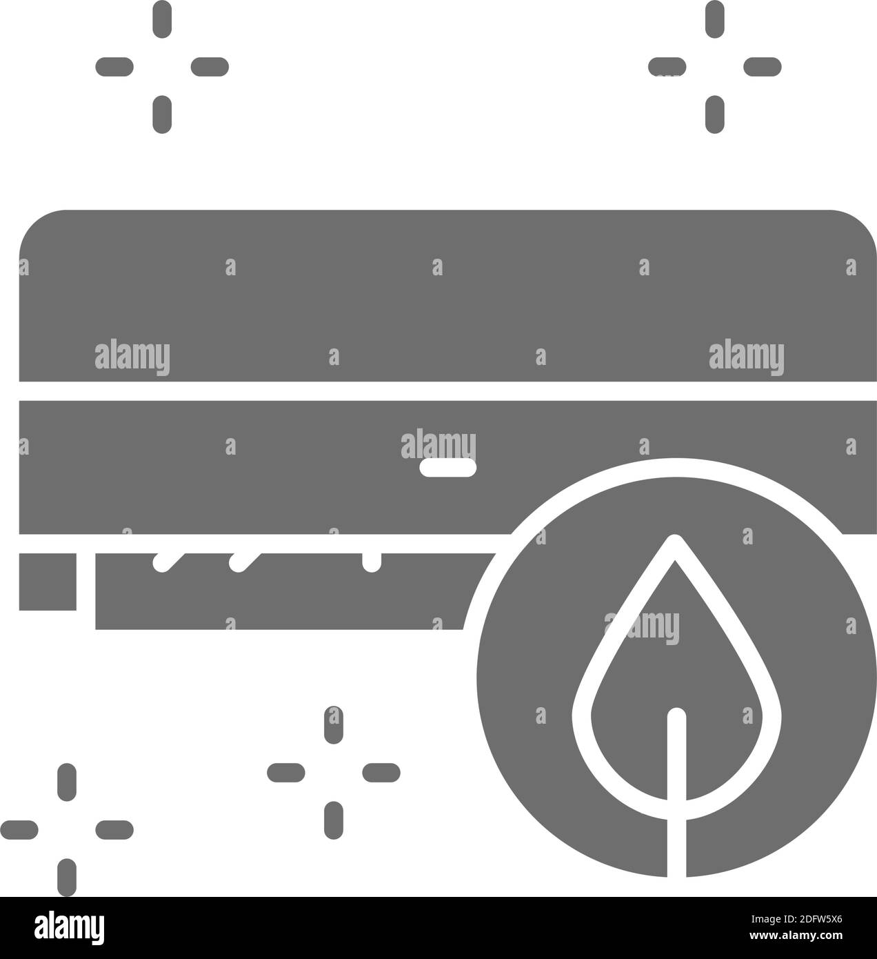 Air humidification, freshness of air conditioning grey icon Stock ...