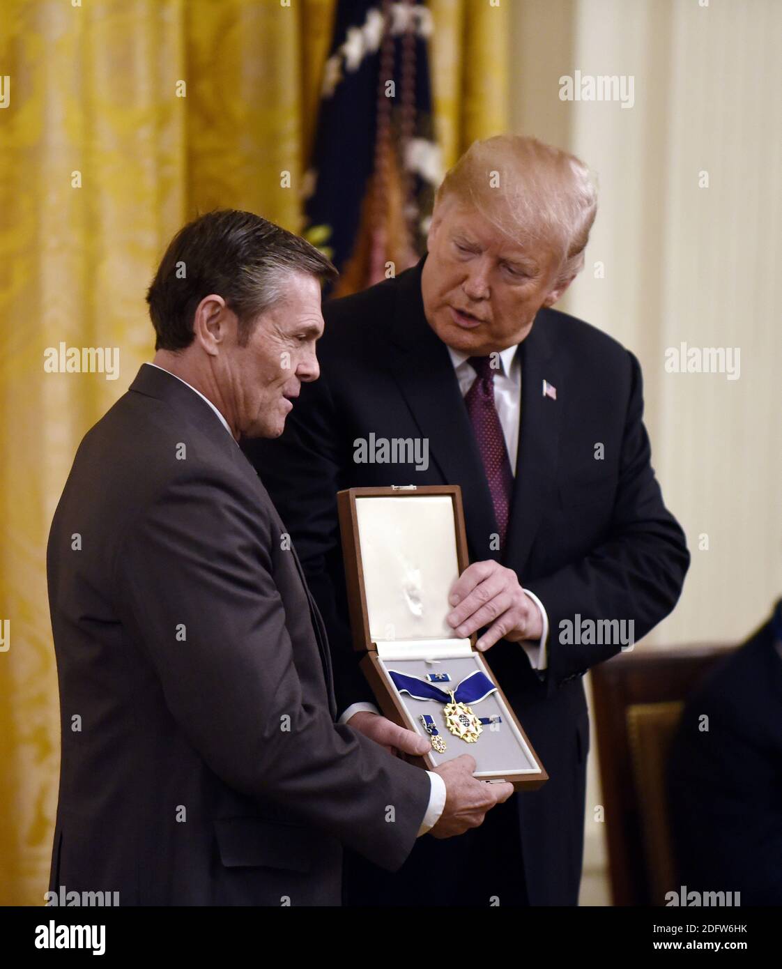 US President Donald Trump awards the Presidential Medal of Freedom to ...