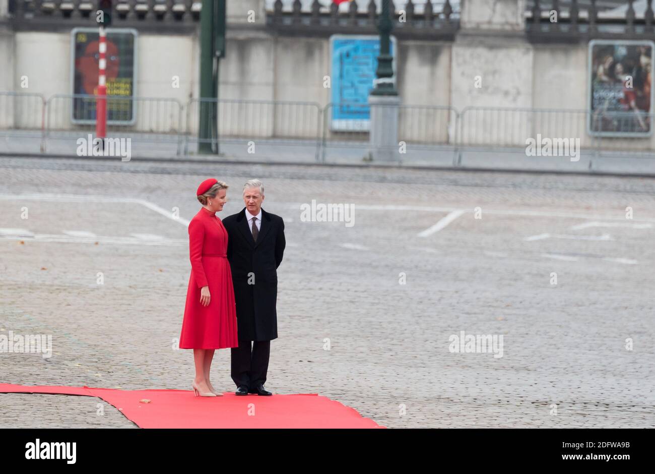 Queen Mathilde, King Philippe, Emmanuel Macron and Brigitte Macron ...