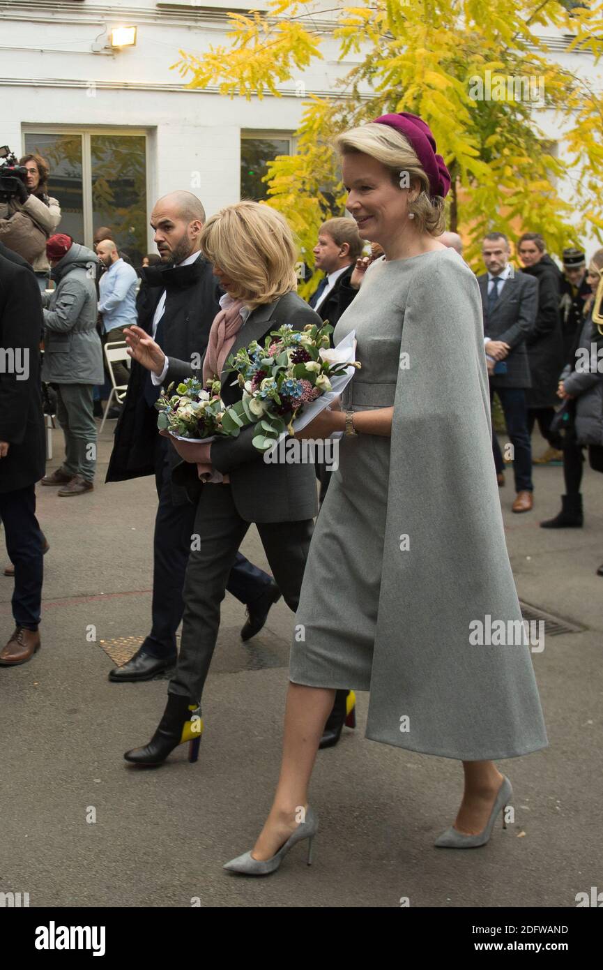 Queen Mathilde of Belgium, French Emmanuel Macron, King Filip of ...