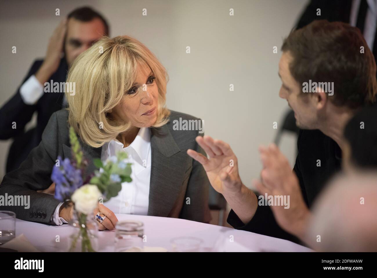 Queen Mathilde of Belgium, French Emmanuel Macron, King Filip of ...