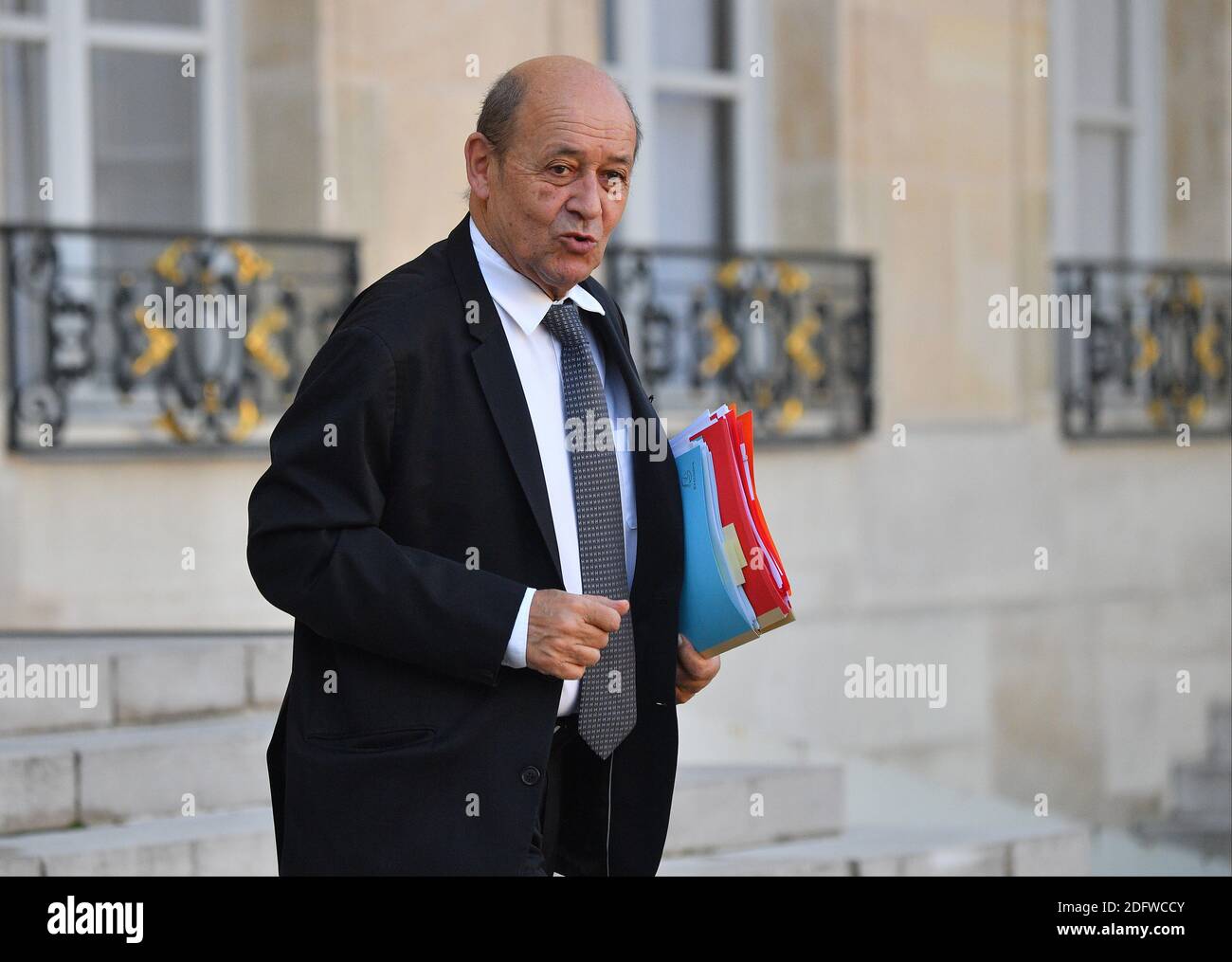 Jean-Yves Le Brian leaving the Elysee presidential Palace after the ...