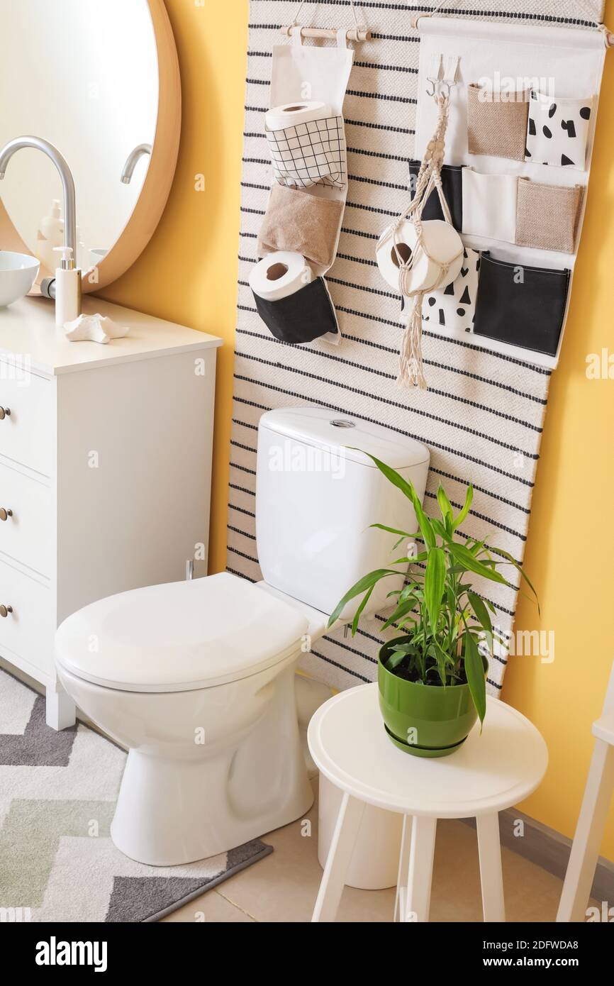 Stylish interior of modern restroom Stock Photo - Alamy