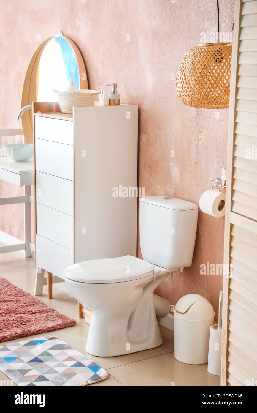 Stylish interior of modern restroom Stock Photo - Alamy