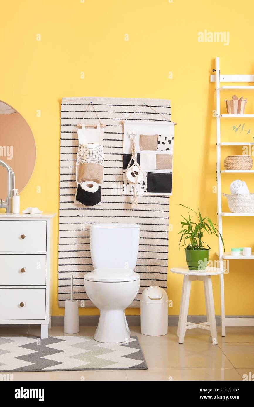 Stylish interior of modern restroom Stock Photo - Alamy