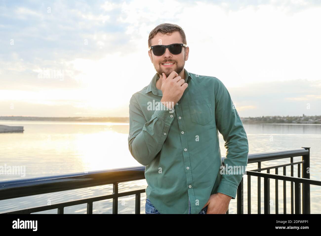 Stylish riverfront promenade hi-res stock photography and images - Alamy