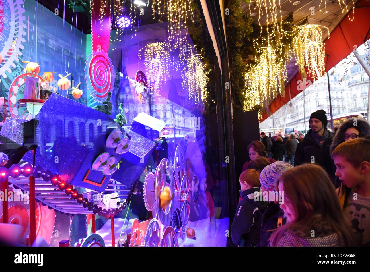 Shop windows are seen at Galeries Lafayette department store in Paris ...