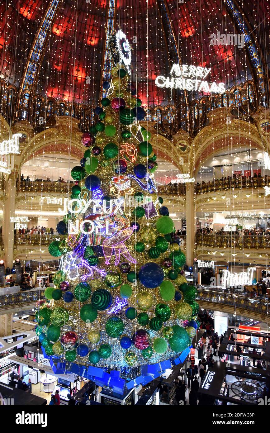 Shop windows are seen at Galeries Lafayette department store in Paris ...