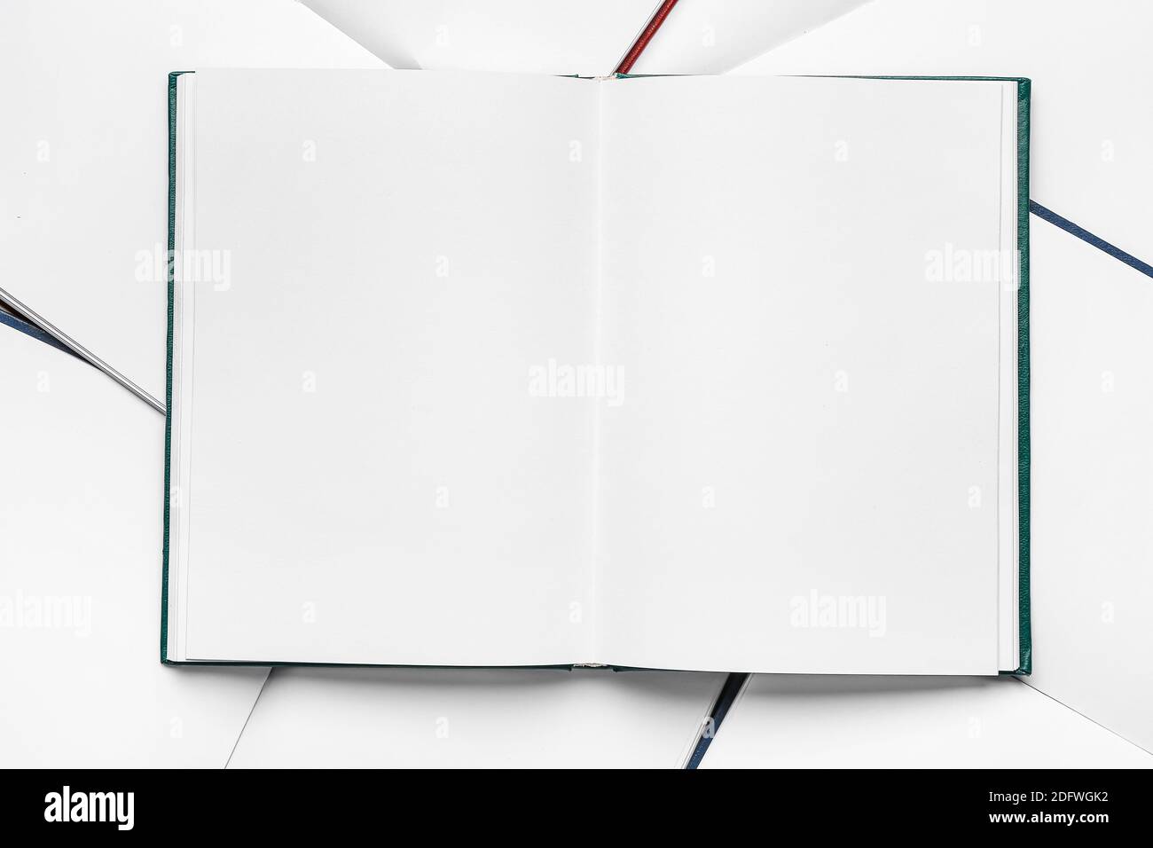 Many blank books, top view Stock Photo - Alamy
