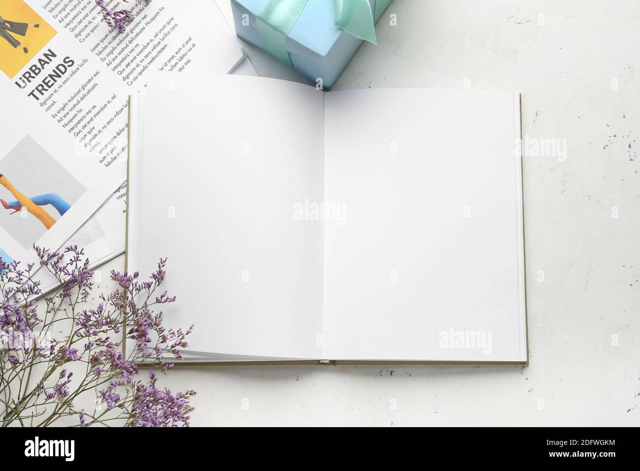 Blank book on white background Stock Photo - Alamy