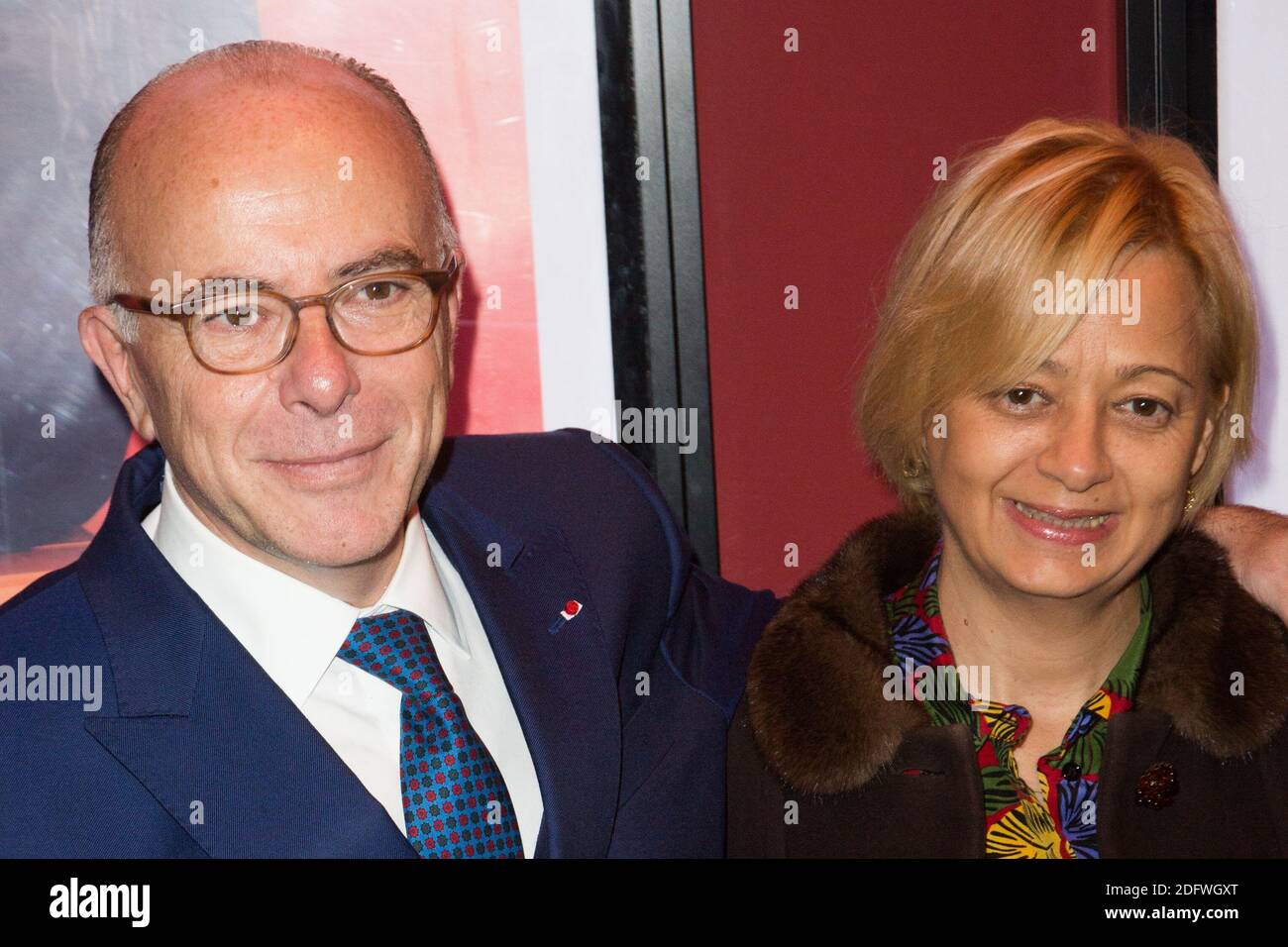 Bernard Cazeneuve, his wife Monique attends 'Ma mere est folle ...