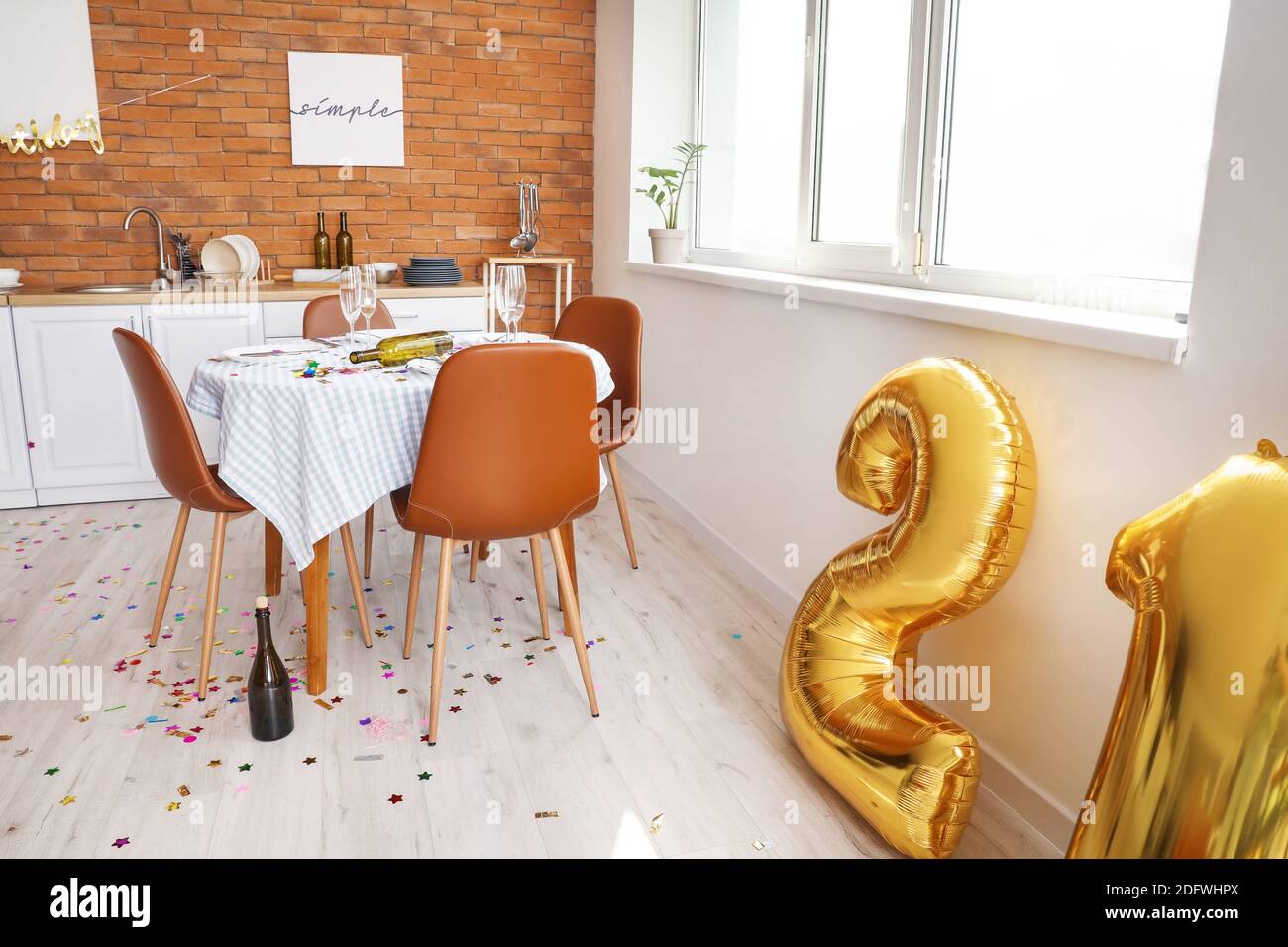 Interior of messy room after party Stock Photo - Alamy