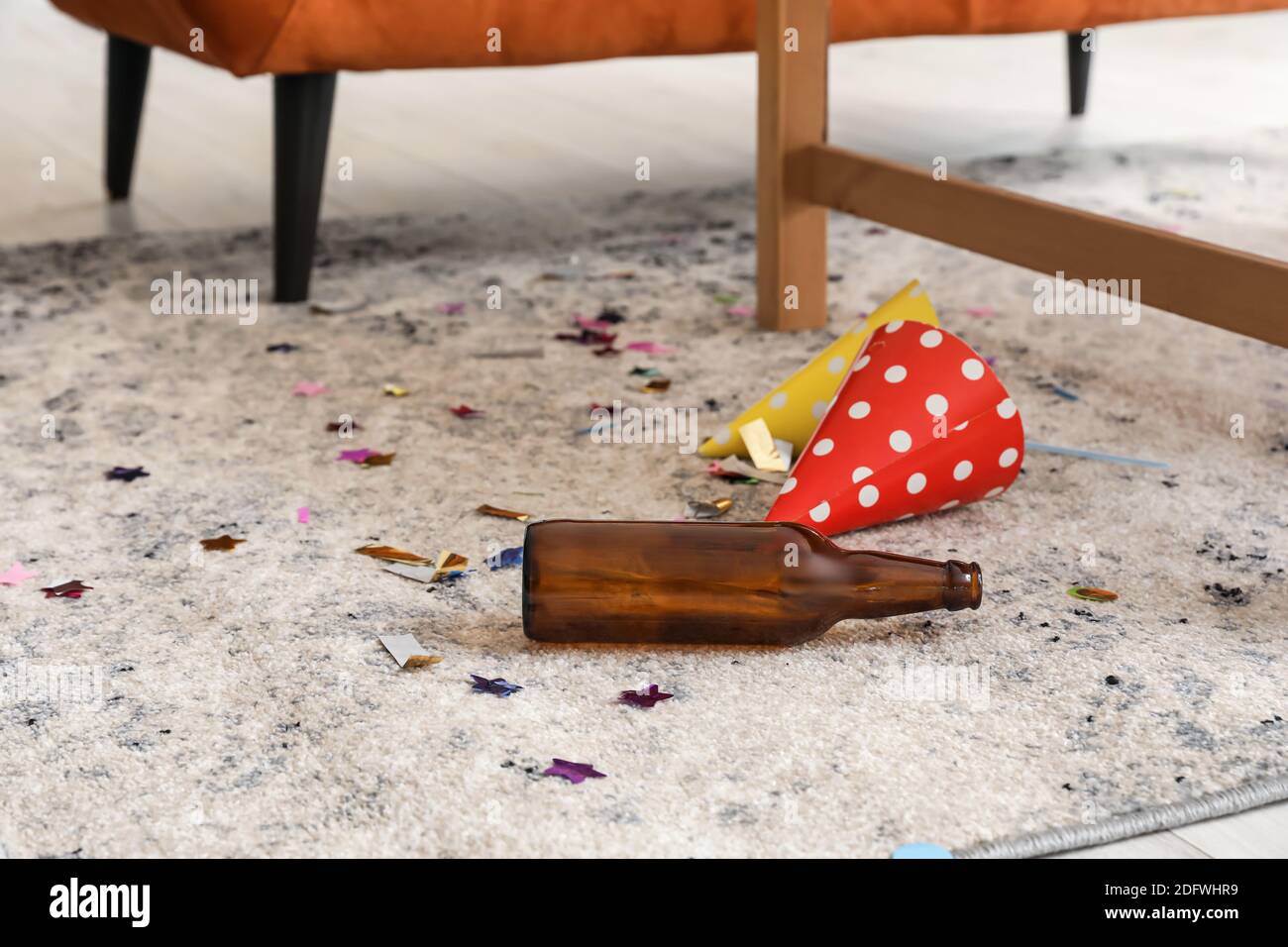 Messy room after party celebration Stock Photo - Alamy