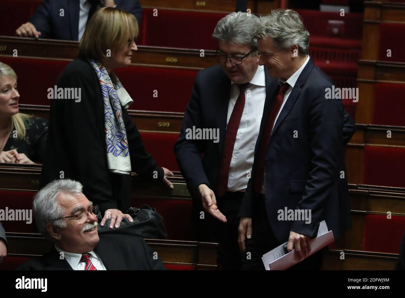 President of "La France Insoumise" Jean-Luc Melenchon congratulates ...