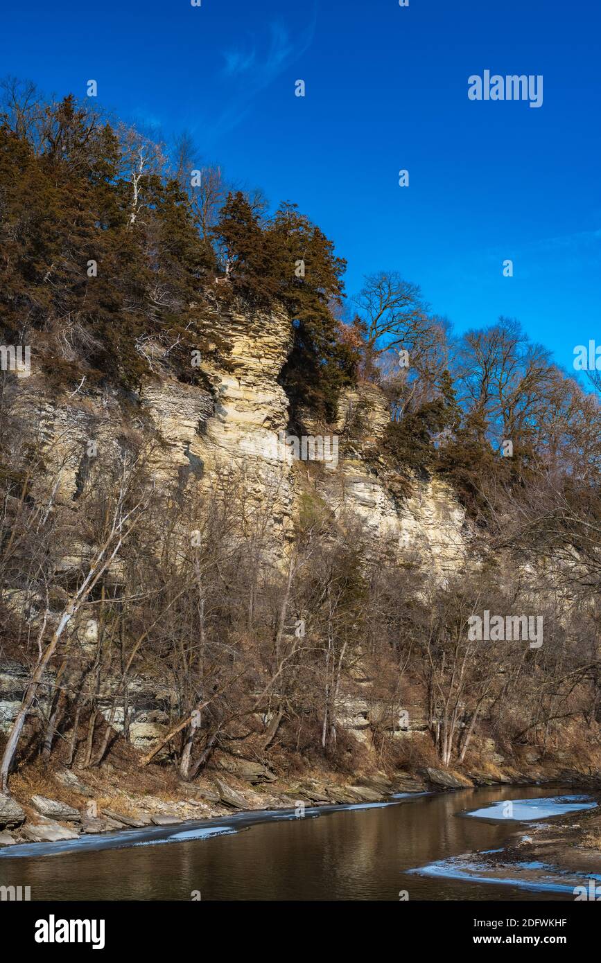 Root River Flows through Root River Park in Olmsted County in Minnesota ...