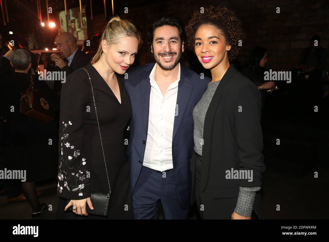 Beatrice Rosen, Gregory Cohen et Aurelie Konate lors de la soiree Range ...