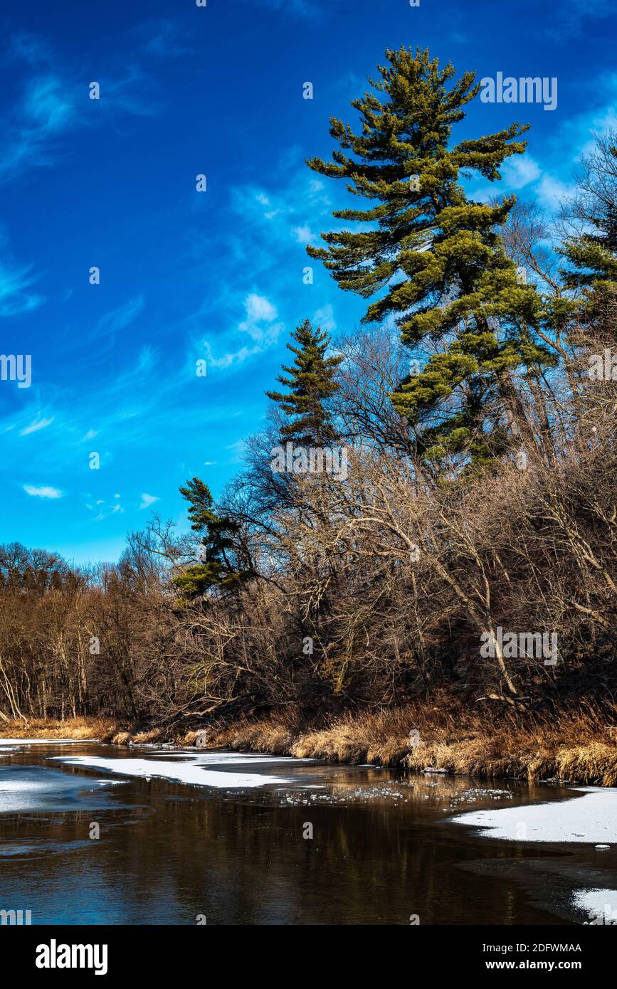 Root River Flows through Root River Park in Olmsted County in Minnesota ...