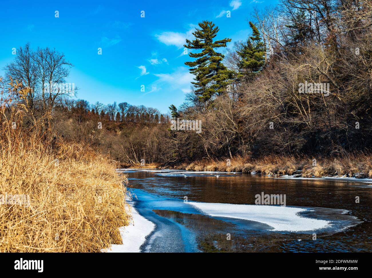 Root River Flows through Root River Park in Olmsted County in Minnesota ...