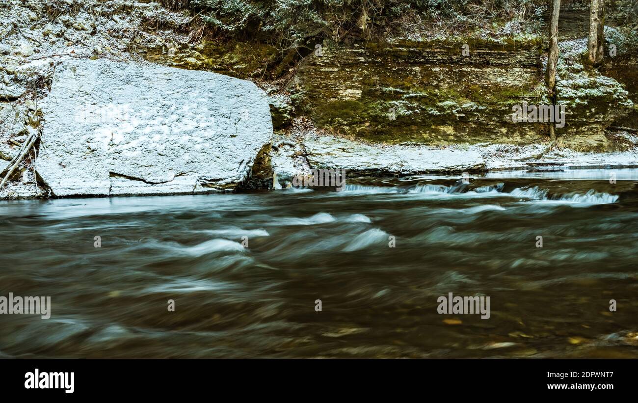 Root River Flows through Root River Park in Olmsted County in Minnesota ...