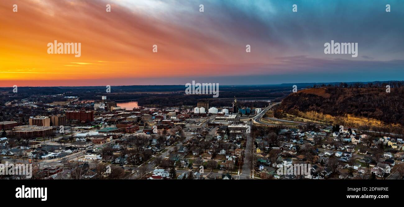 Dramatic Sunset over Red Wing in Minnesota Stock Photo - Alamy