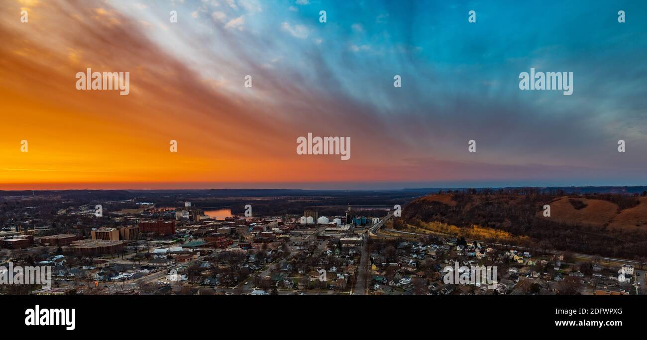 Overhead View of Red Wing, Minnesota, at Sunset Stock Photo - Alamy