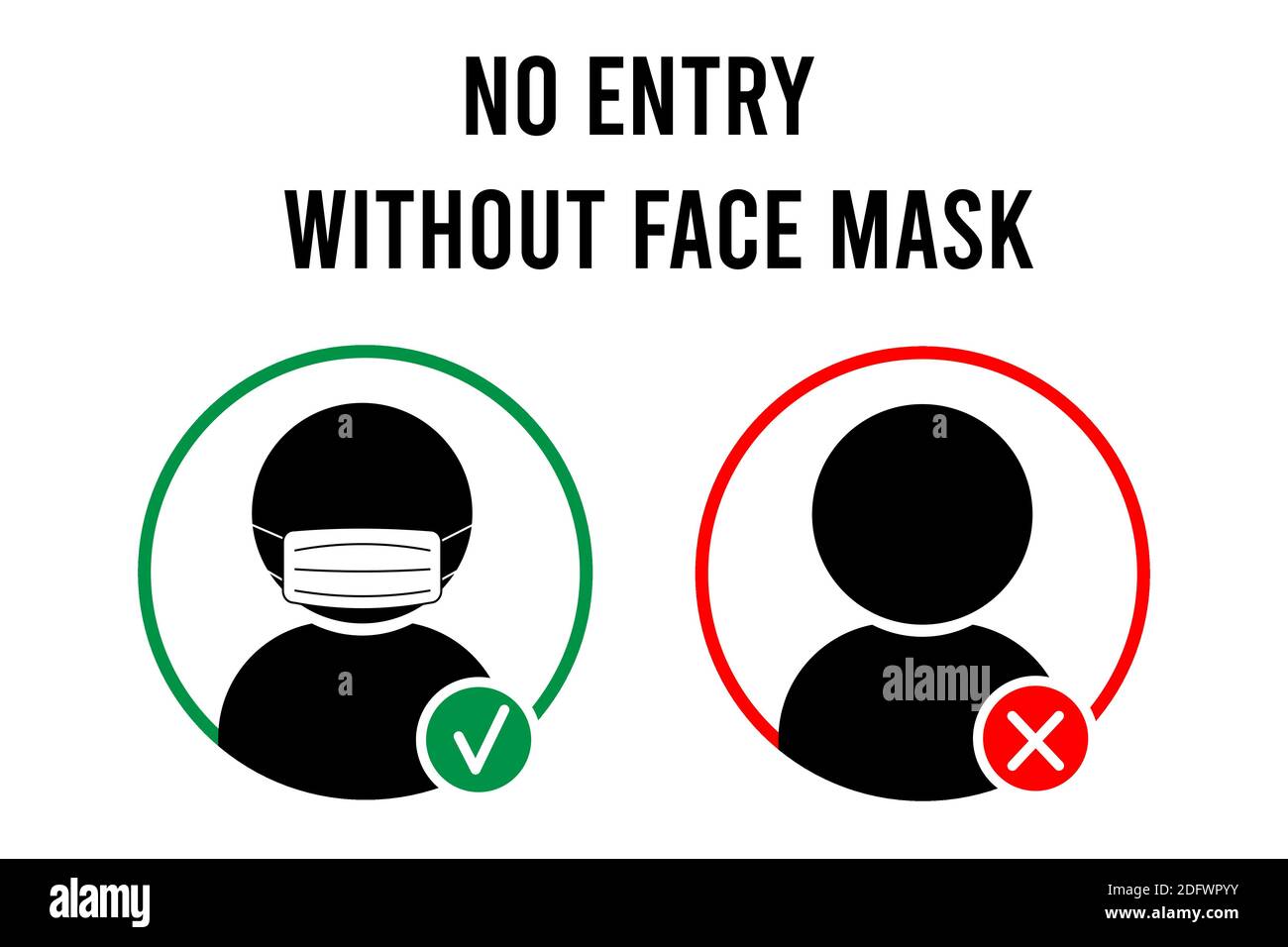 No entry without face mask sign. No face mask no entry. Icon. Warning ...