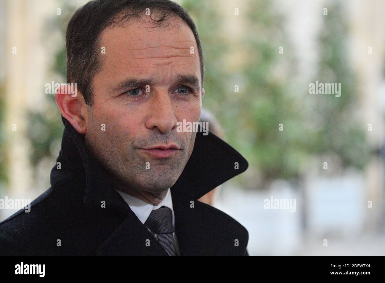 Benoit Hamonat Hotel Matignon for a meeting with French Prime Minister ...