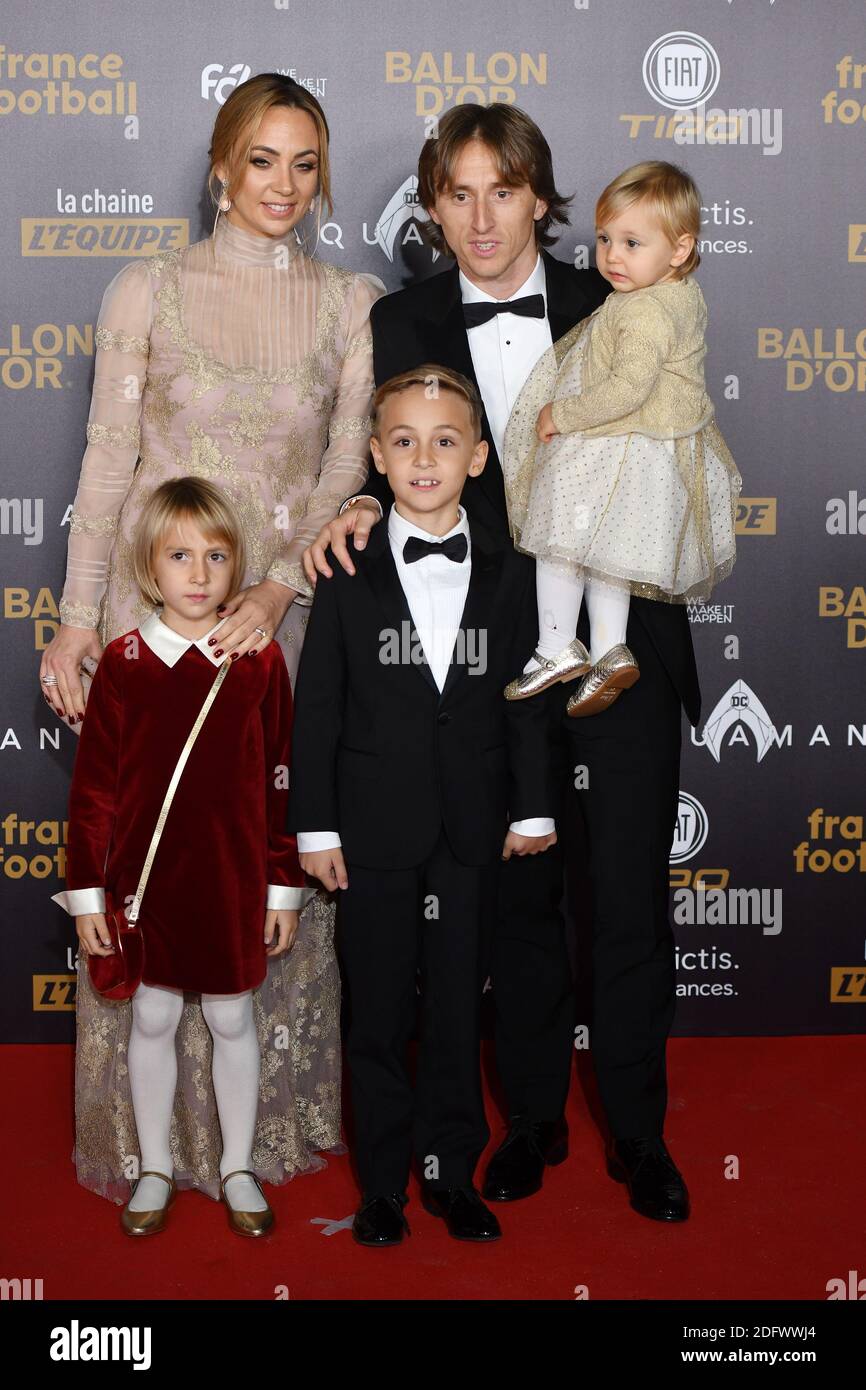 Luka Modric of Croatia and Real Madrid and his familly attend the ...