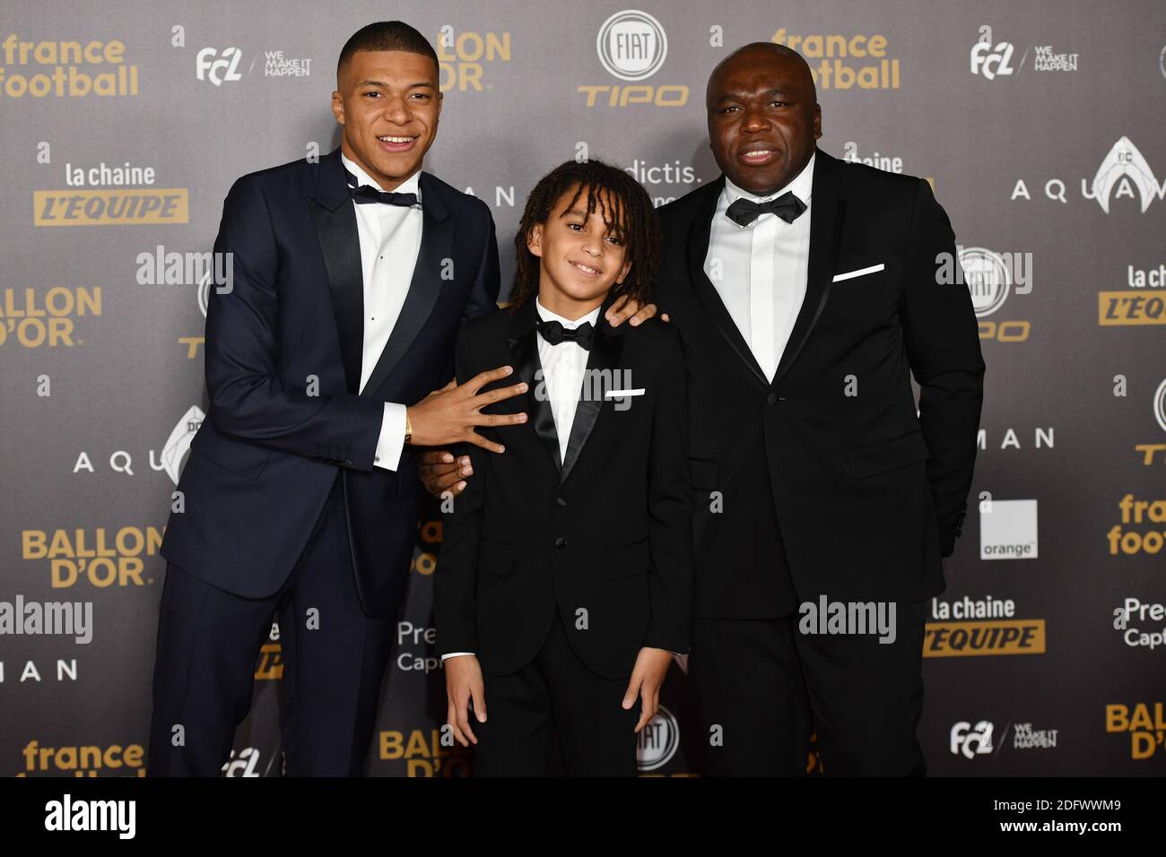 Kylian Mbappe of France and Paris Saint-Germain, his brother Ethan and ...