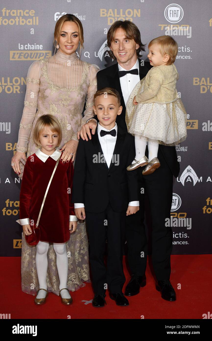 Luka Modric of Croatia and Real Madrid and his familly attend the ...