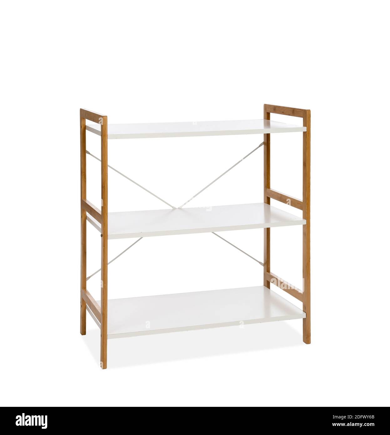 Modern empty shelf unit on white background Stock Photo - Alamy